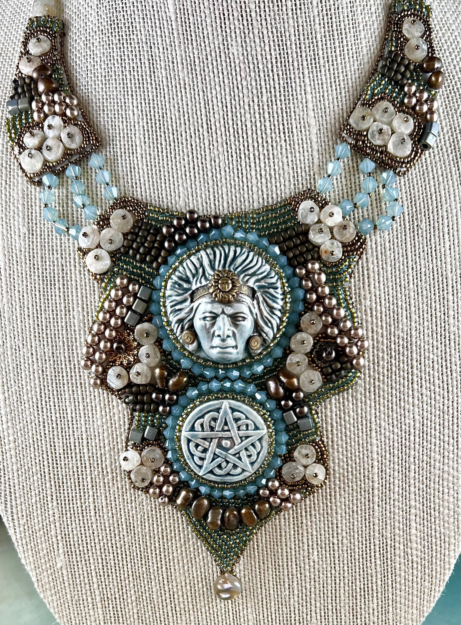 Spell Binder Bead Embroidery Necklace - Etsy