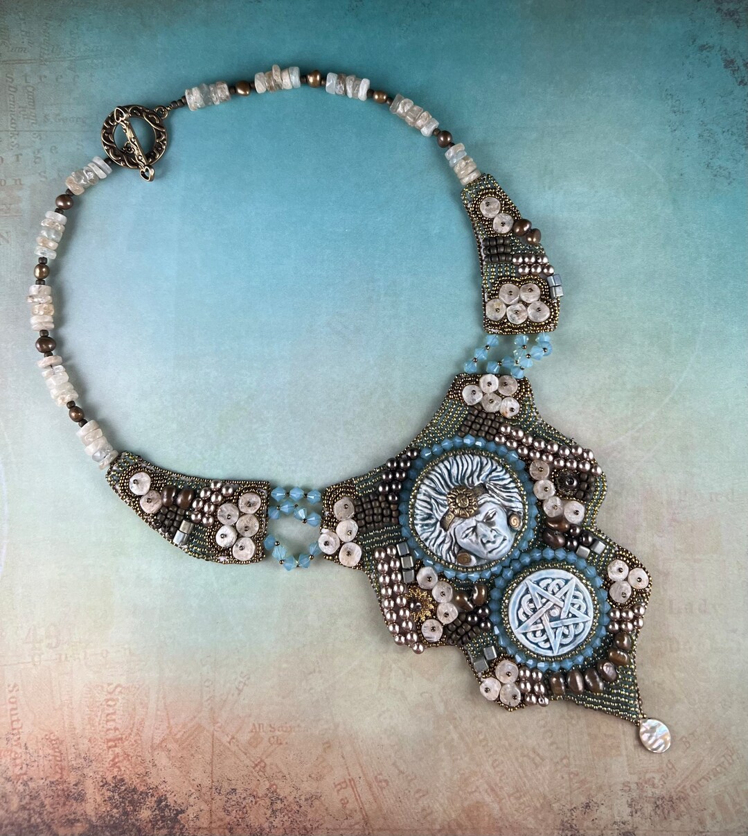 Spell Binder Bead Embroidery Necklace - Etsy