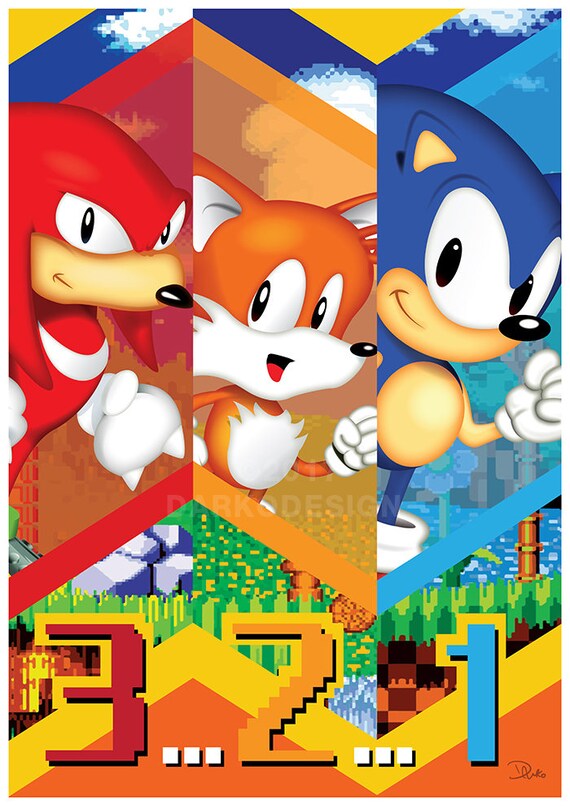 Sonic Trilogy Countdown Signed Video Game Wall Art Poster / | Etsy