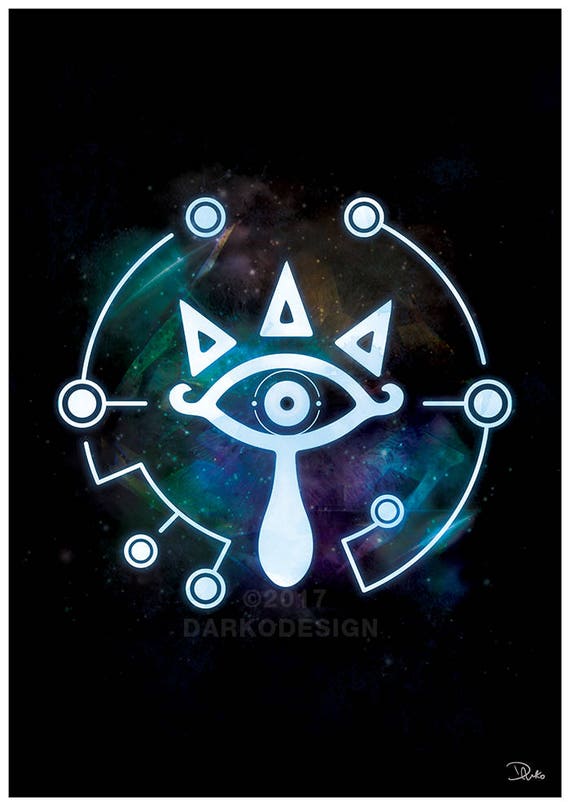 Leyenda de Zelda Sheikah Eye firmado cartel de arte de pared | Etsy