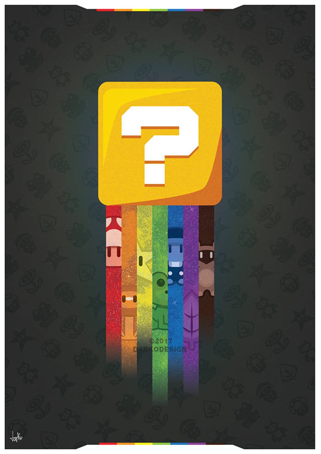 Super Mario Bros. 3 Question Block Signed Video Game Wall Art Poster ...