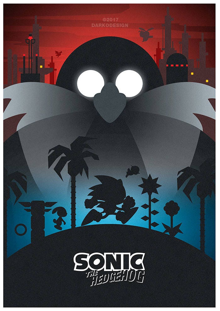 Sonic the Hedgehog Minimalist Poster - Etsy