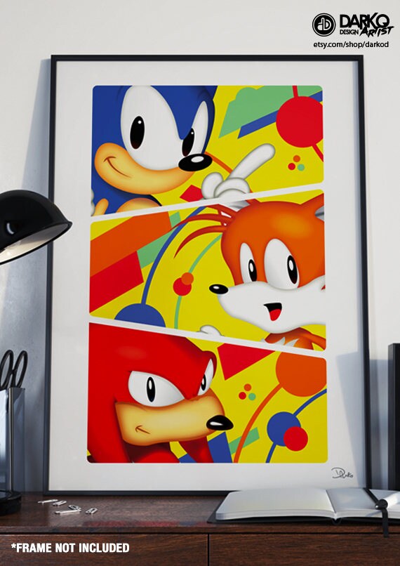 Sonic Mania the Three Signed Video Game Wall Art Poster / - Etsy