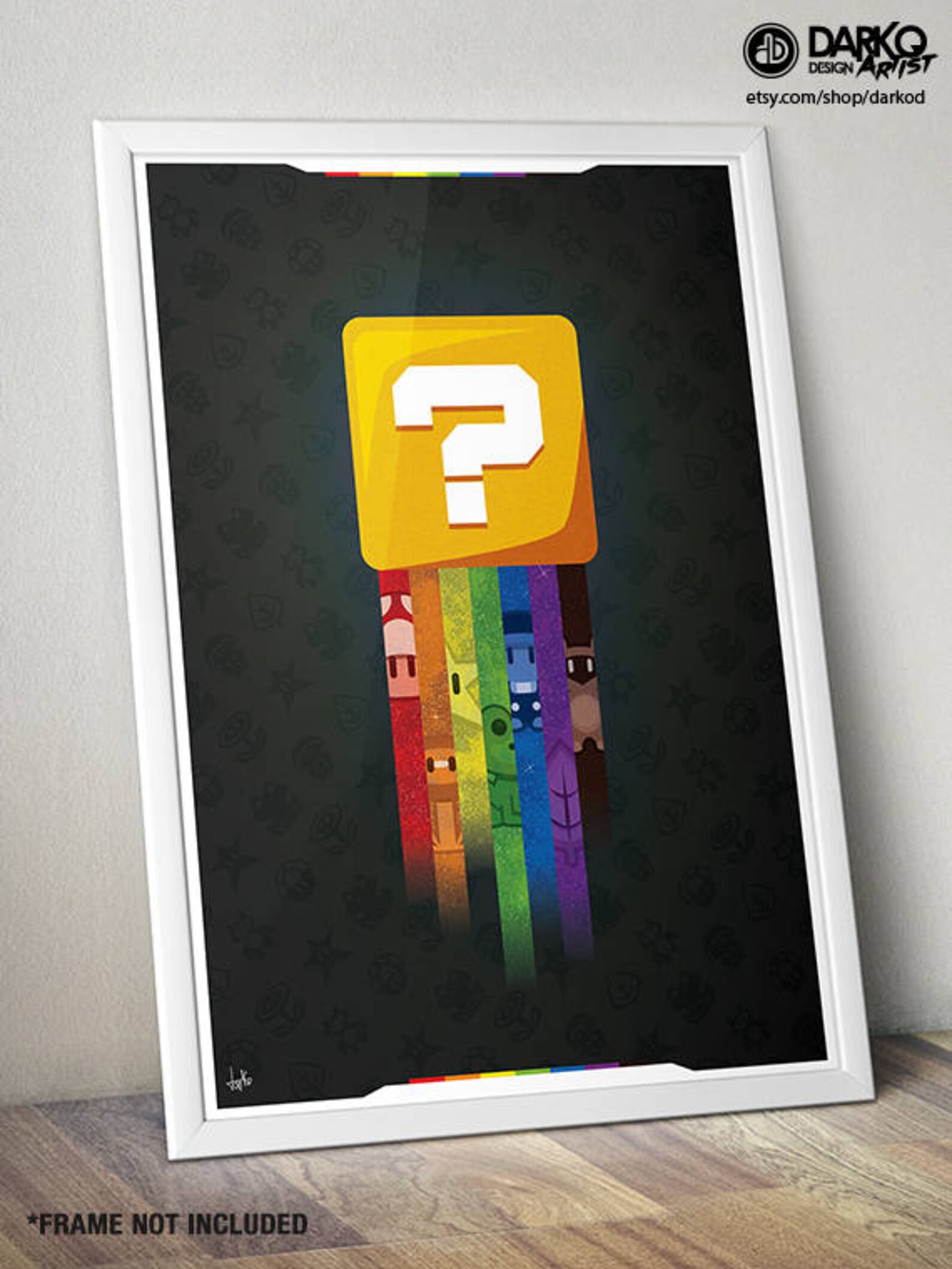 Super Mario Bros. 3 Question Block Signed Video Game Wall Art Poster ...