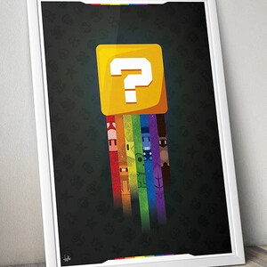 Super Mario Bros. 3 Question Block Signed Video Game Wall Art Poster ...