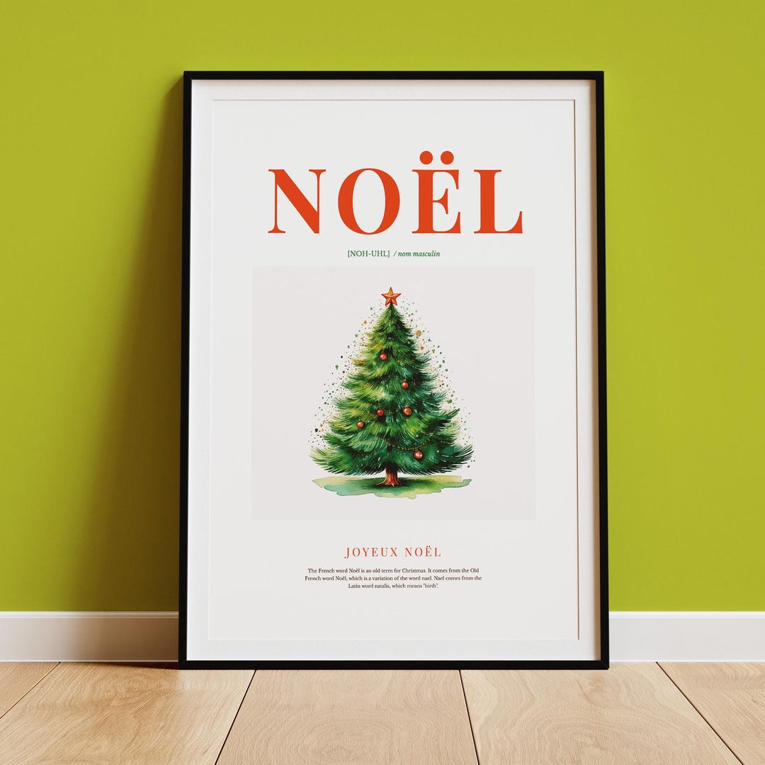 Noël Art Print | Instant Download, French Christmas Printable Wall Art ...