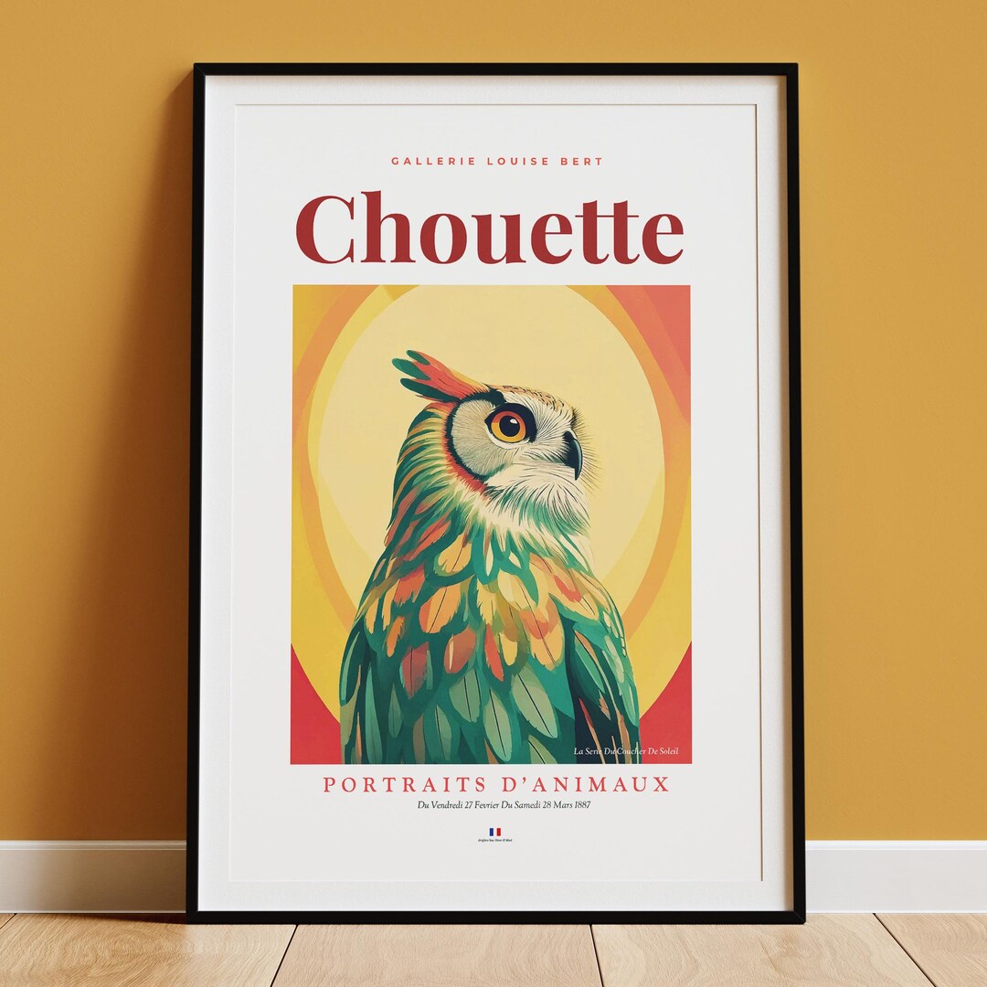 French Owl Art Print Instant Download, Bird Printable Wall Art, Learn ...