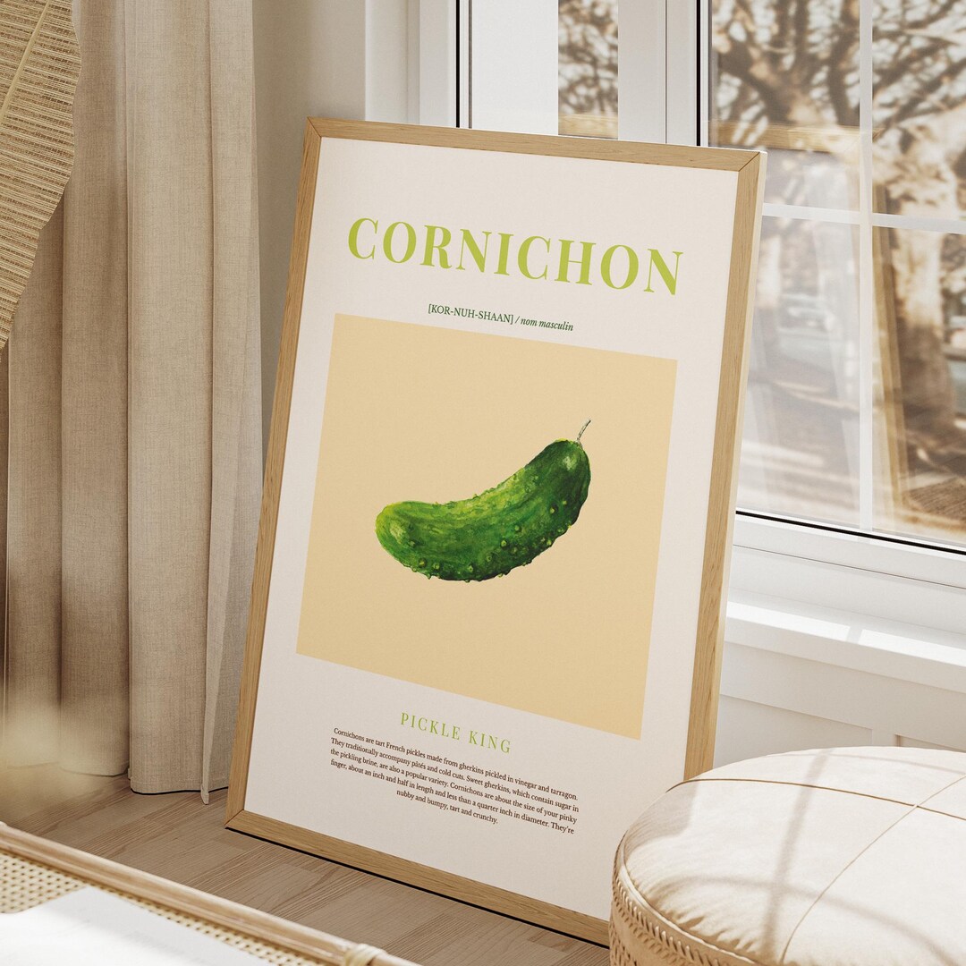 Cornichon Art Print | Instant Download, French Gherkins Printable Wall ...