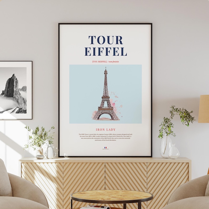 Eiffel Tower Art Print: Learn French, Paris Decor (instant Download) - Etsy