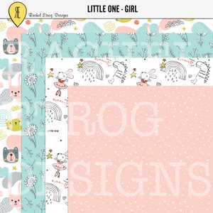 Baby Girl Printable Digital Paper Pack, Baby Girl Digital Scrapbook ...