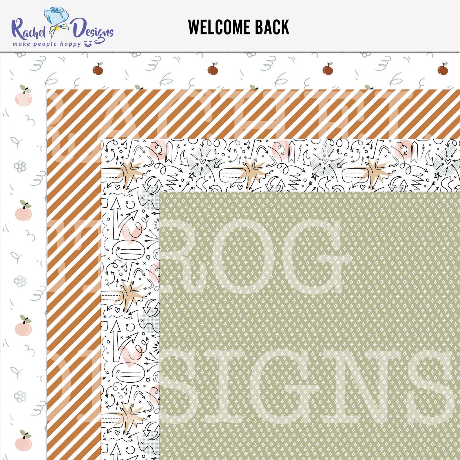 Welcome Back Digital Scrapbooking Collection, School Digital Elements ...