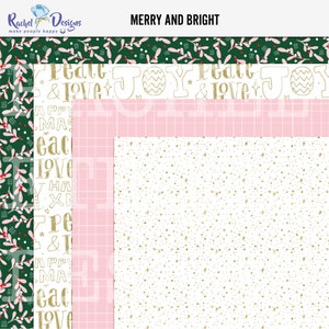 Merry & Bright Digital Scrapbook Collection, Christmas Digital Elements ...