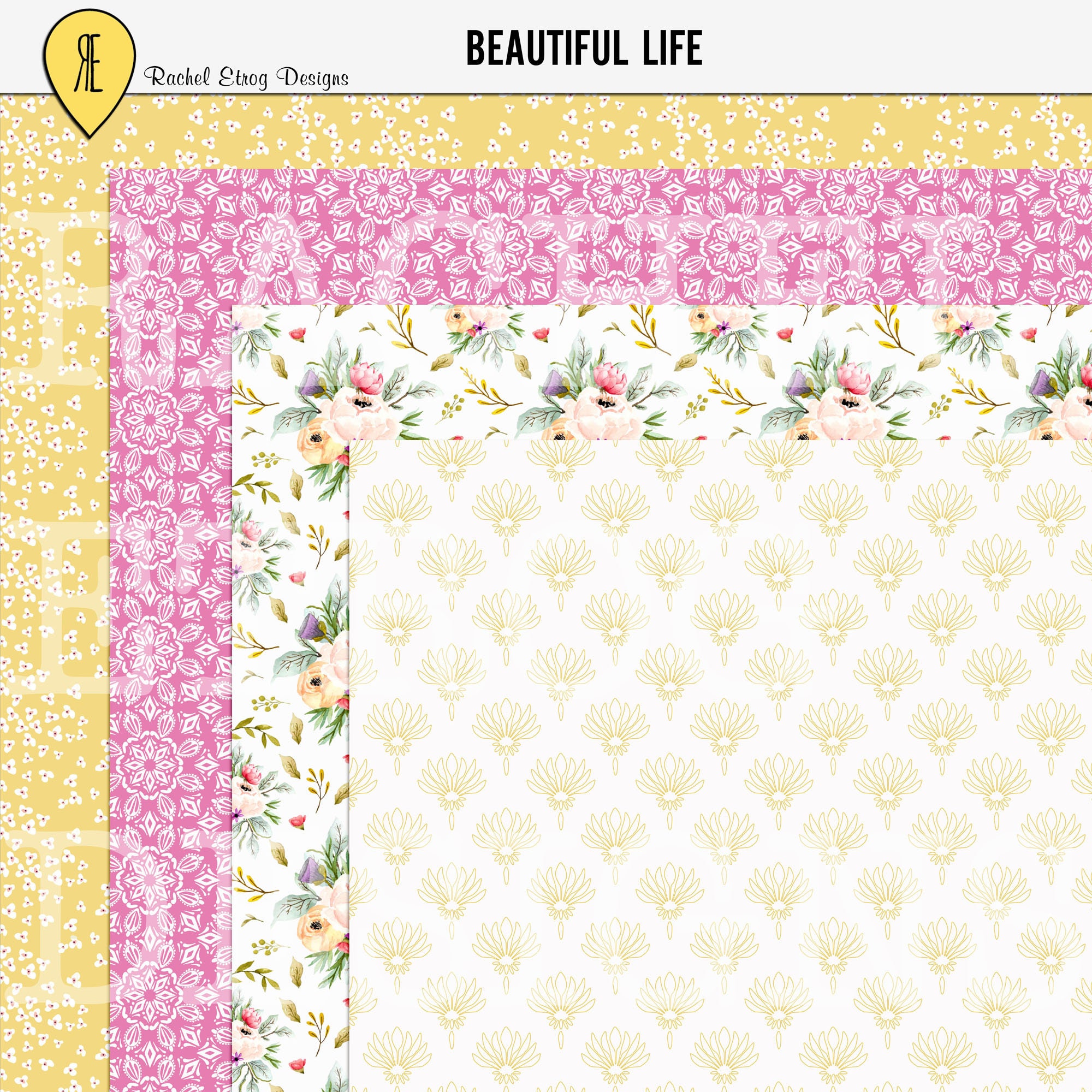 Digital Scrapbook Paper Pack Digital Texture Pattern - Etsy