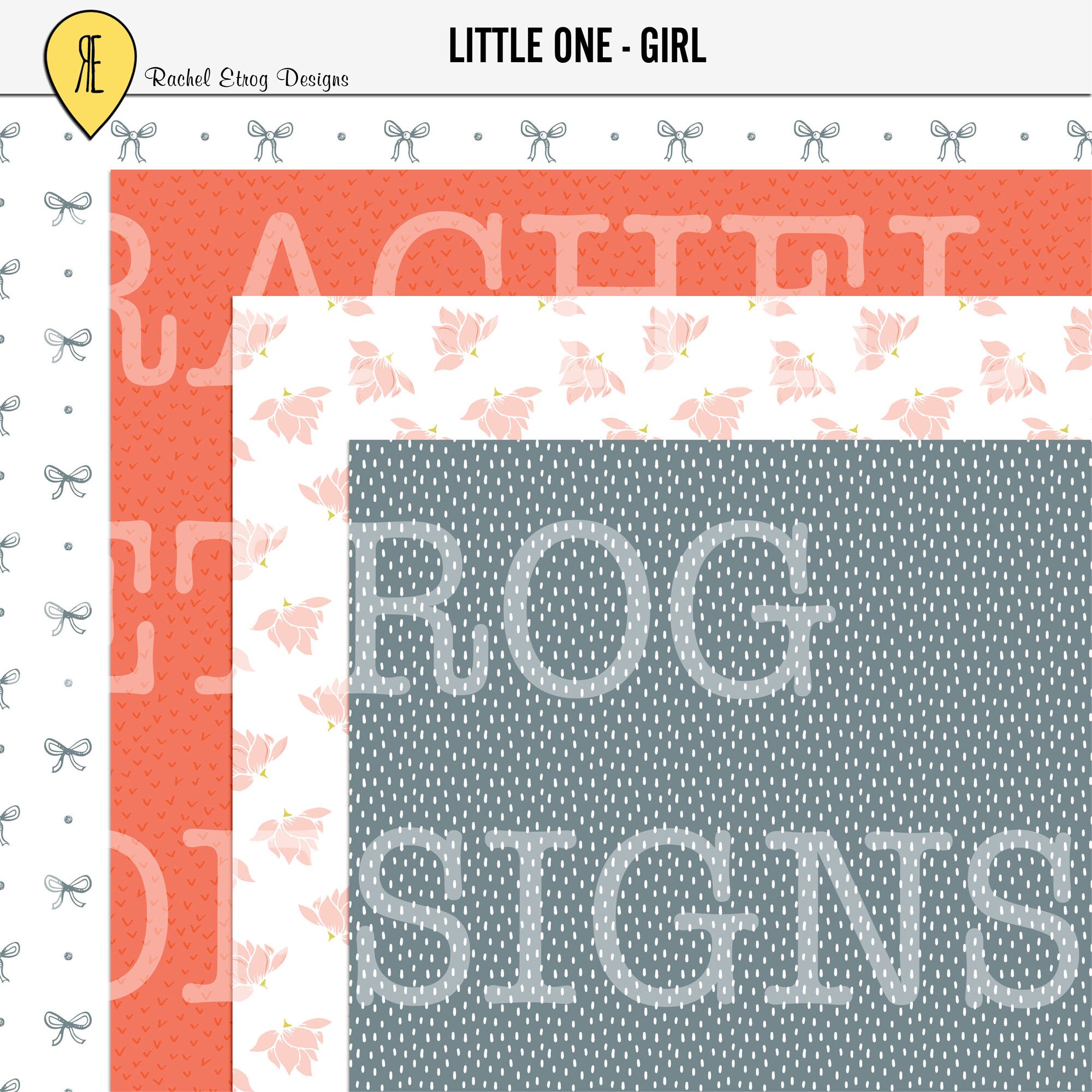 Baby Girl Printable Digital Paper Pack Baby Girl Digital - Etsy