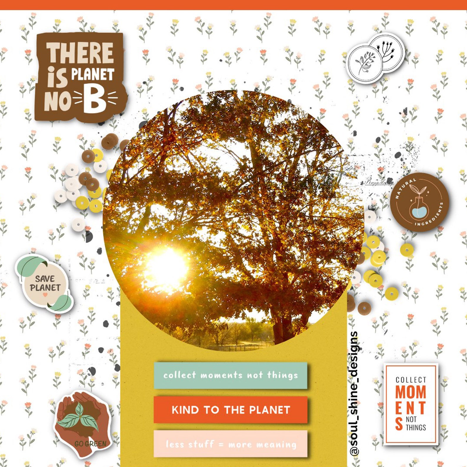 Zero Waste Digital Scrapbooking Kit, Digital Ecology Theme Mix Media ...