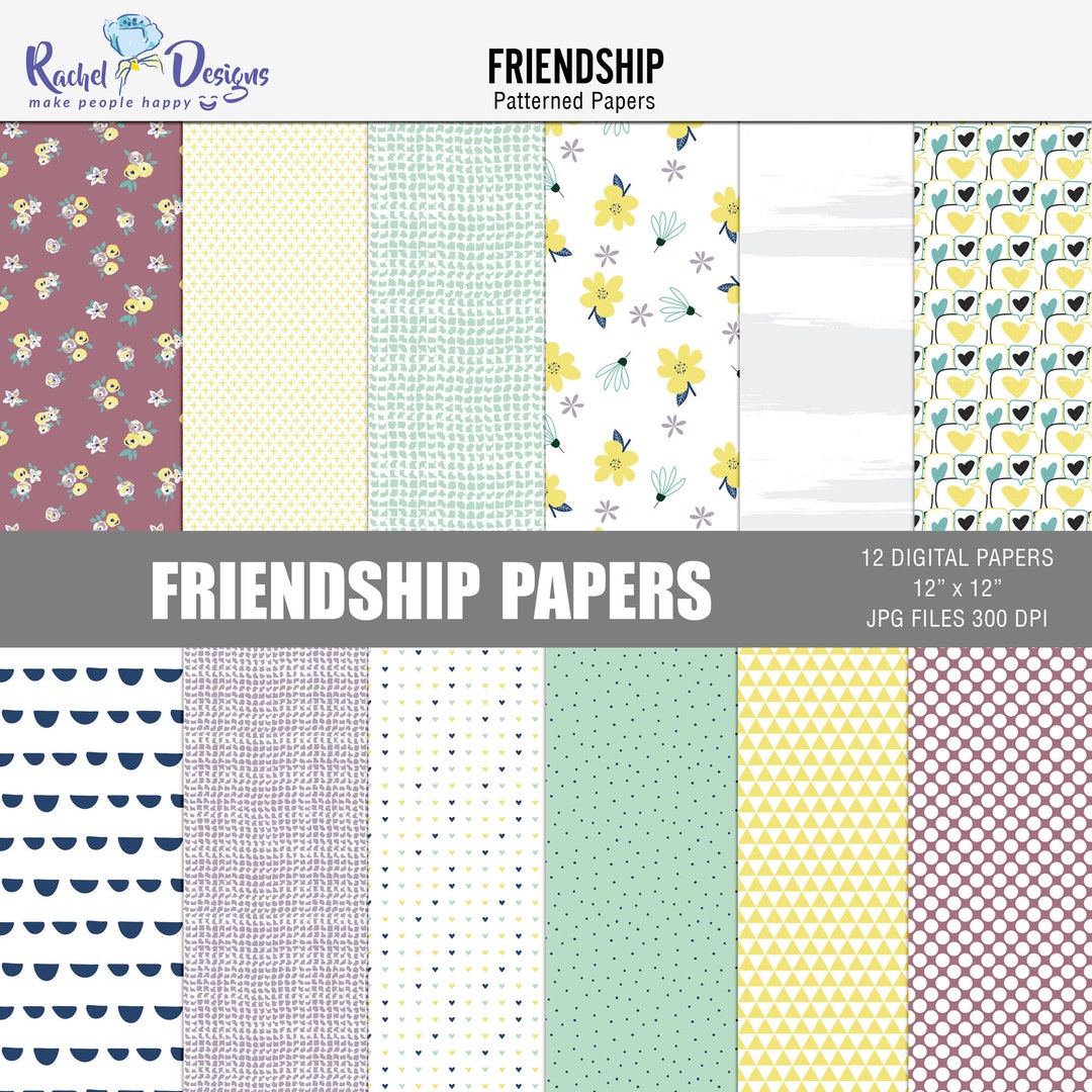 Friendship Digital Papers Pack, Printable Abstract Papers, Digital ...