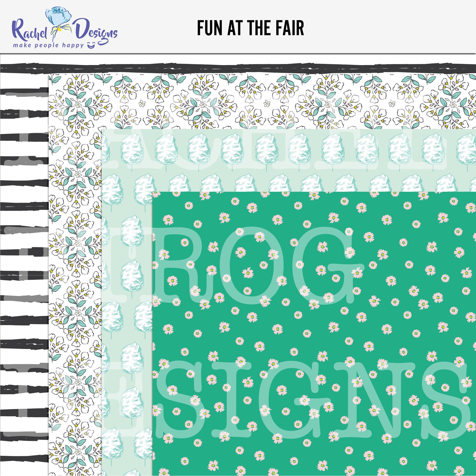 Fun at the Fair Digital Scrapbooking Kit, Carnival Printable Papers ...