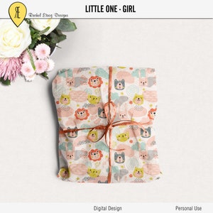 Baby Girl Printable Digital Paper Pack, Baby Girl Digital Scrapbook ...