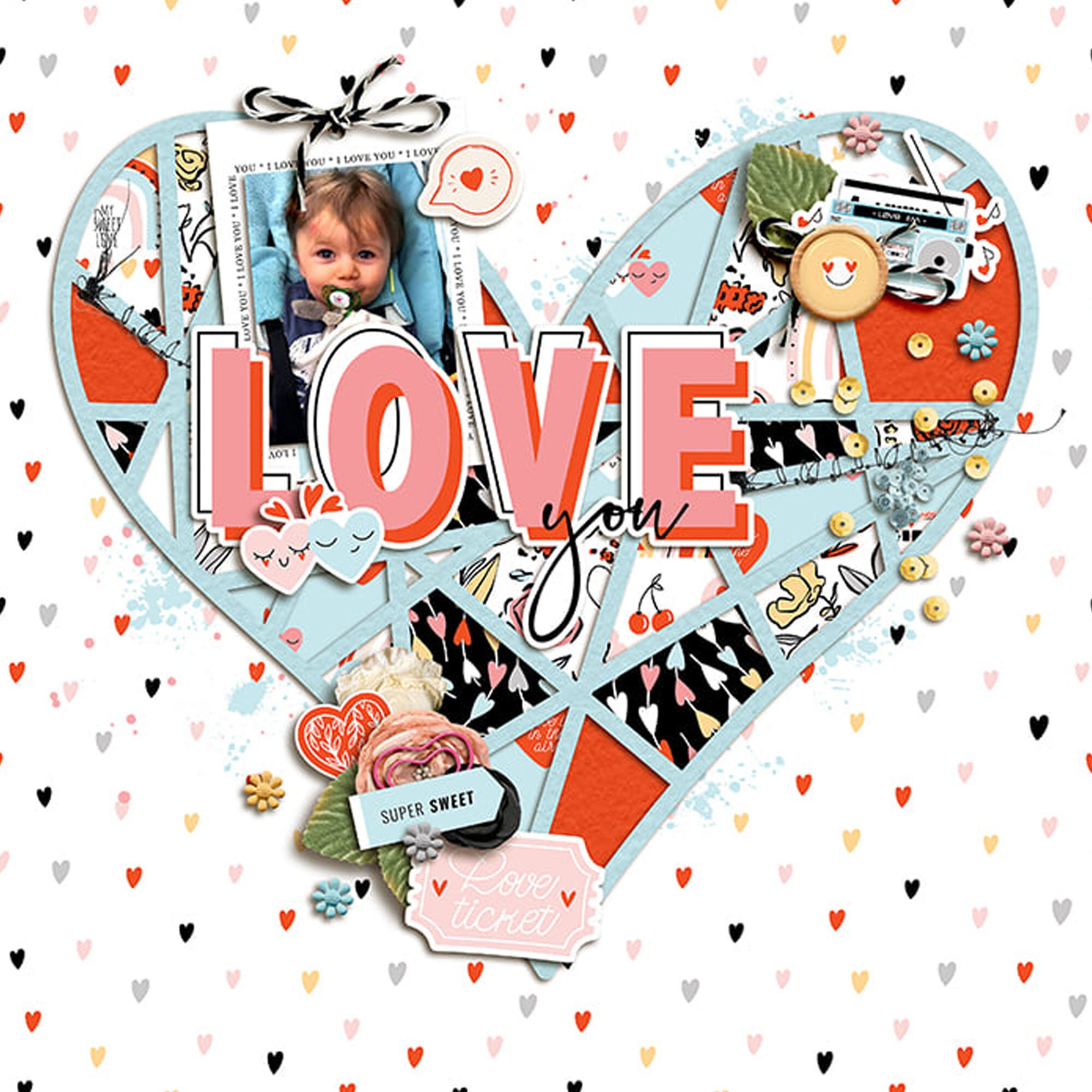 February Vibes Digital Scrapbook Collection, February Digital Elements ...