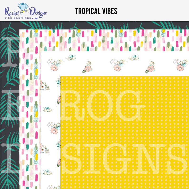 Tropical Vibes Digital Scrapbooking Kit Digital Tropical - Etsy