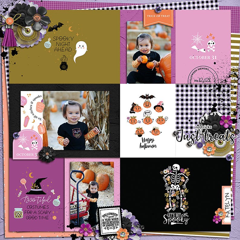 Halloween Stories Digital Elements, Digital Halloween Scrapbook ...