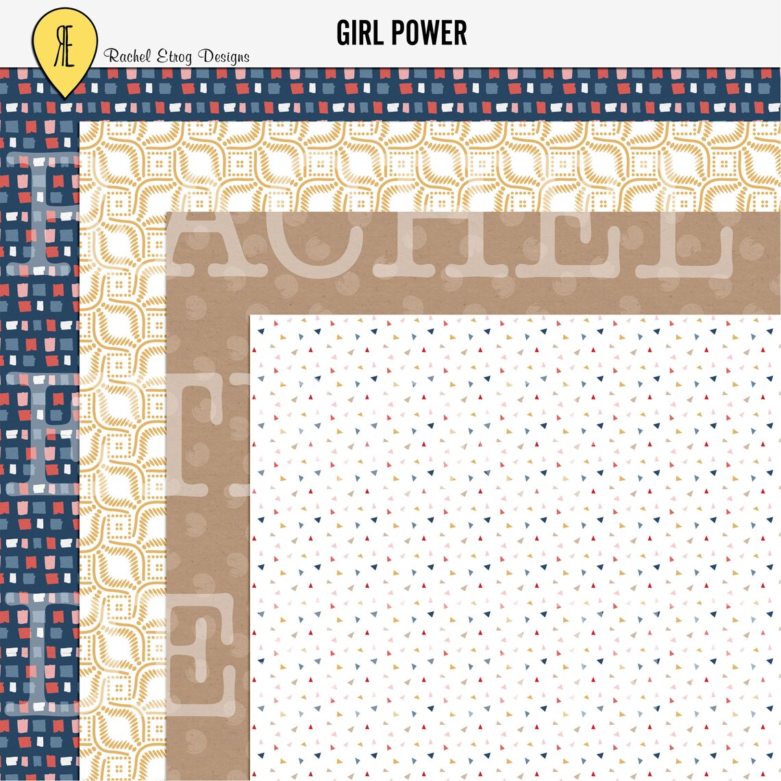 Girl Power Printable Digital Paper Pack, Printable Girly Papers ...