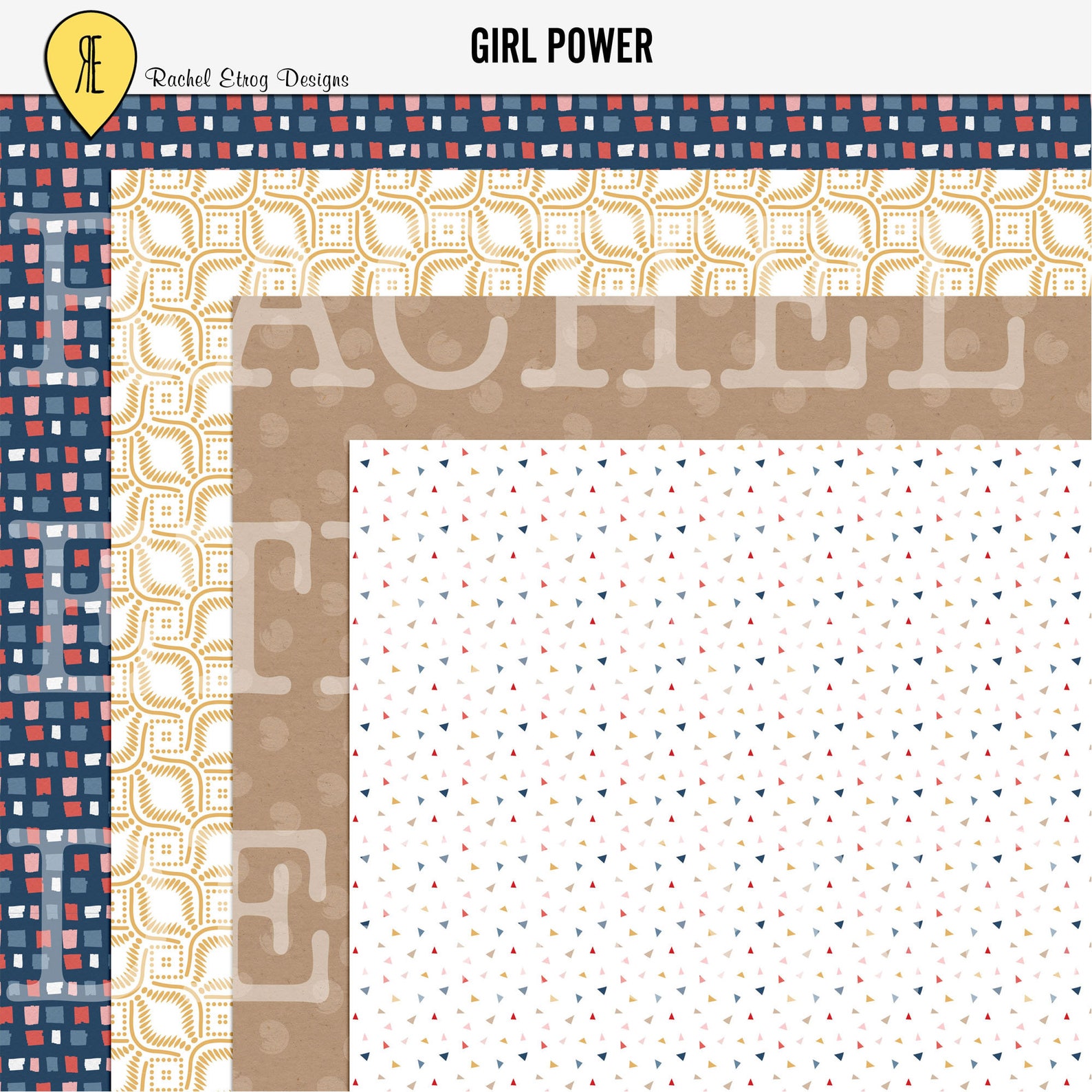 Girl Power Printable Digital Paper Pack, Printable Girly Papers ...