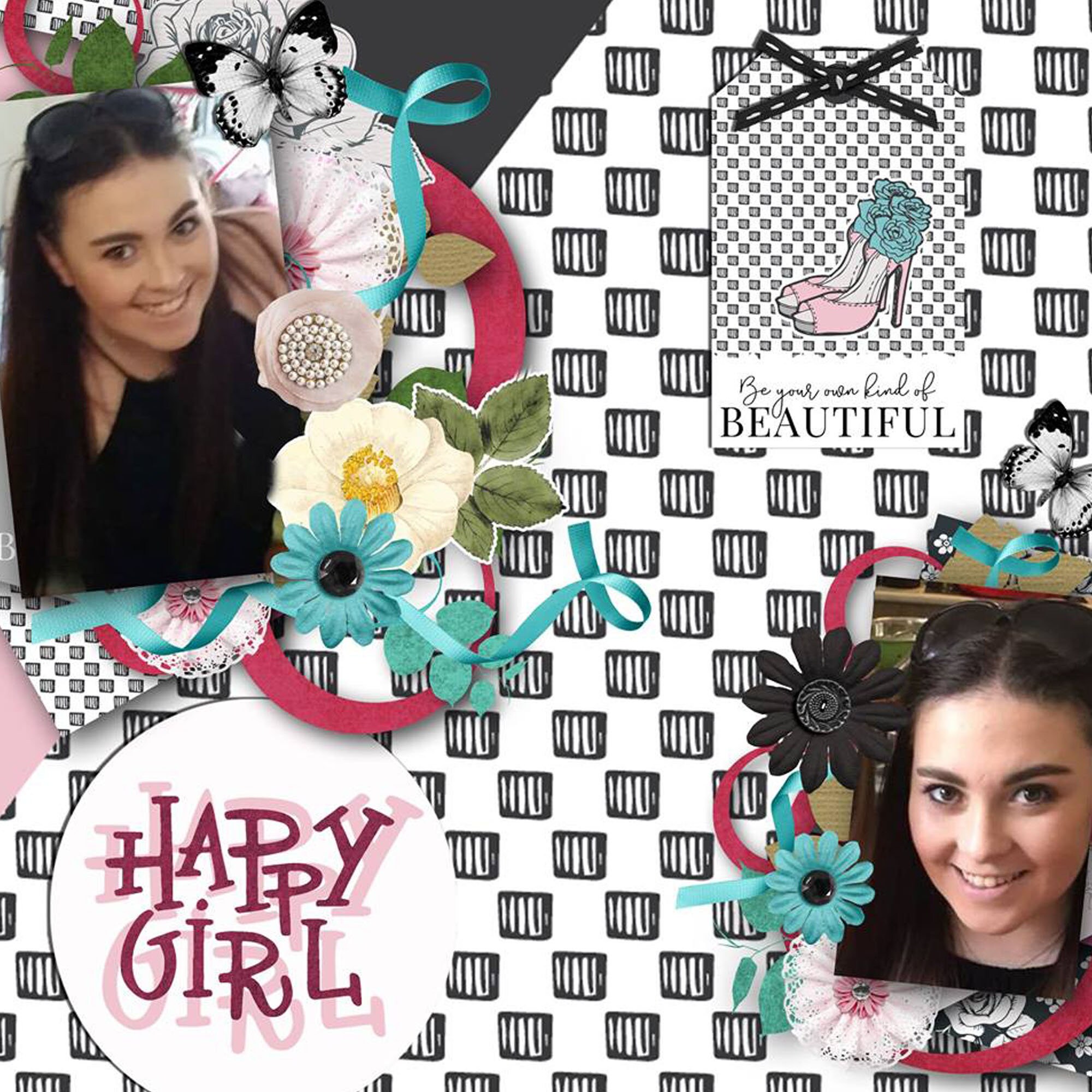 A Girl Life Digital Scrapbooking Elements, Girl Mix Elements, Kids ...