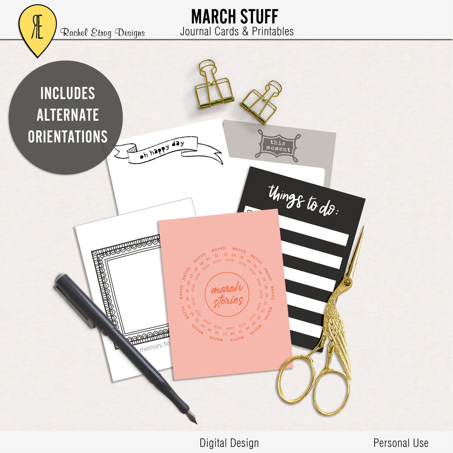 Printable Digital Journal Cards, Digital Pocket Cards, Project Life ...