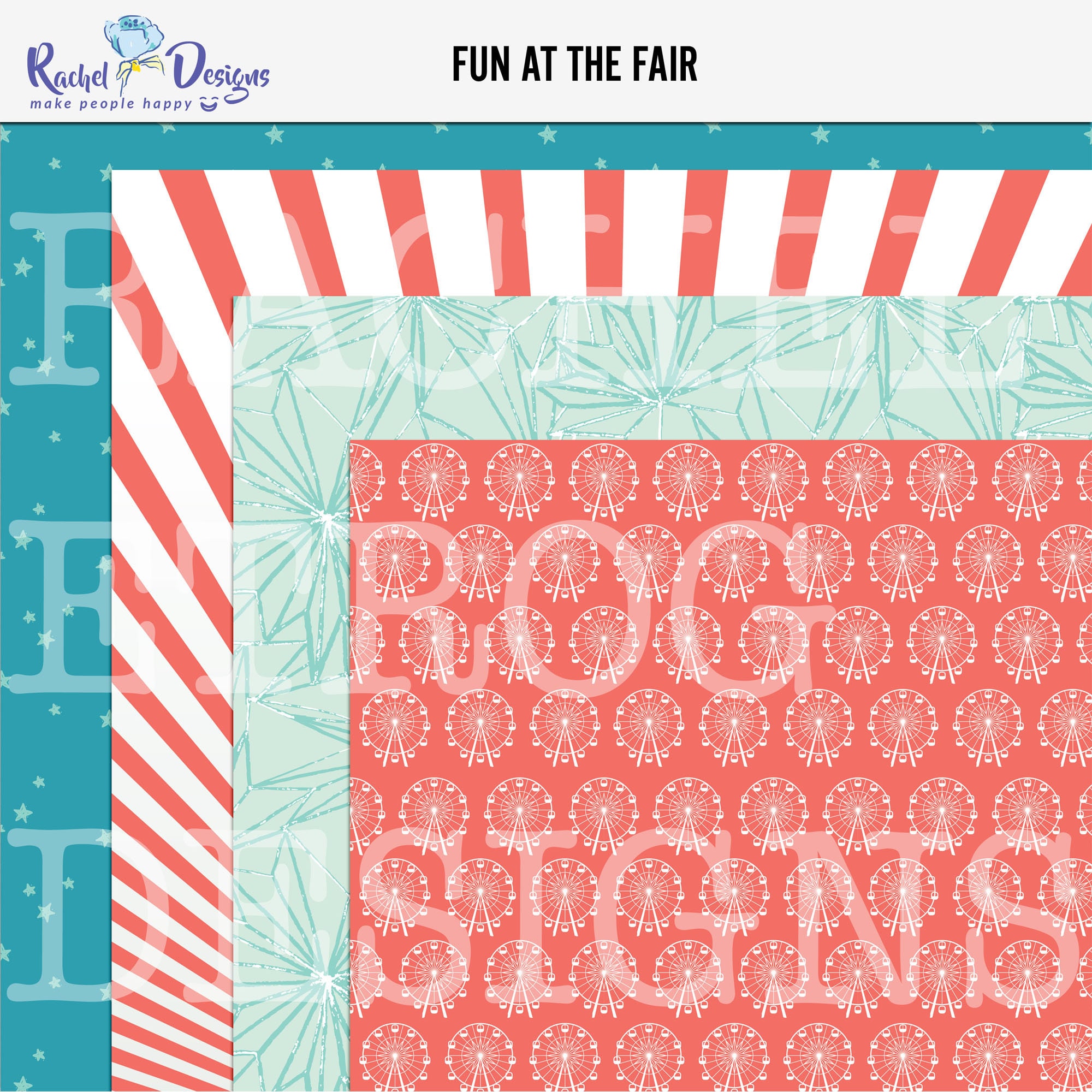 Fun at the Fair Digital Scrapbooking Kit, Carnival Printable Papers ...