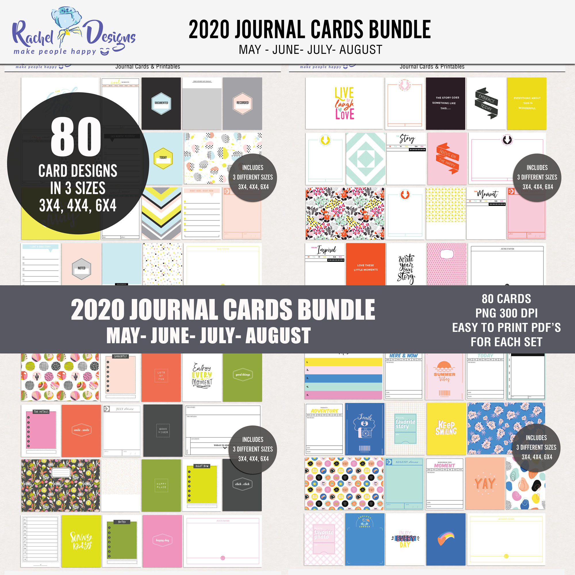 Printable Digital Journal Cards, Digital Pocket Cards, Project Life ...