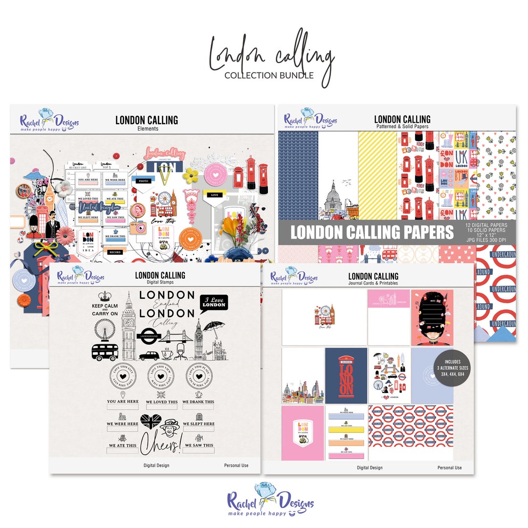 London Calling Digital Scrapbook Collection, London Digital Elements ...