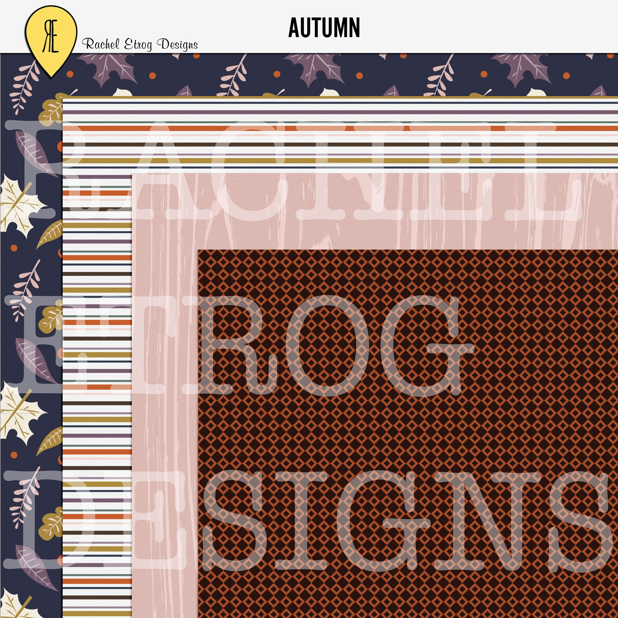 Autumn Digital Paper Autumn Decoration Fall Digital - Etsy