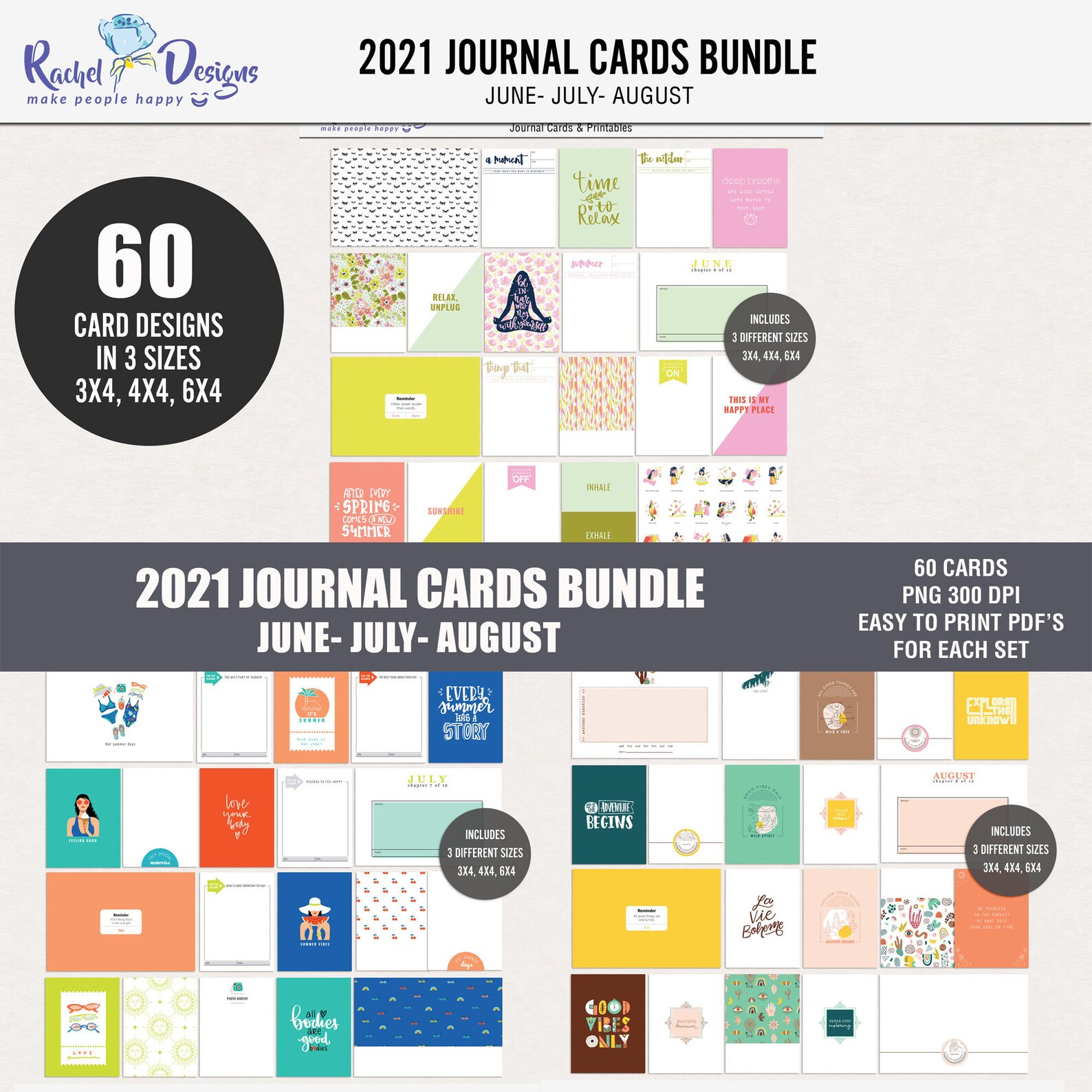 Printable Digital Journal Cards, Digital Pocket Cards, Project Life ...