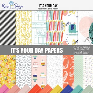 It's Your Day Digital Scrapbook Collection, Birthday Digital Elements ...