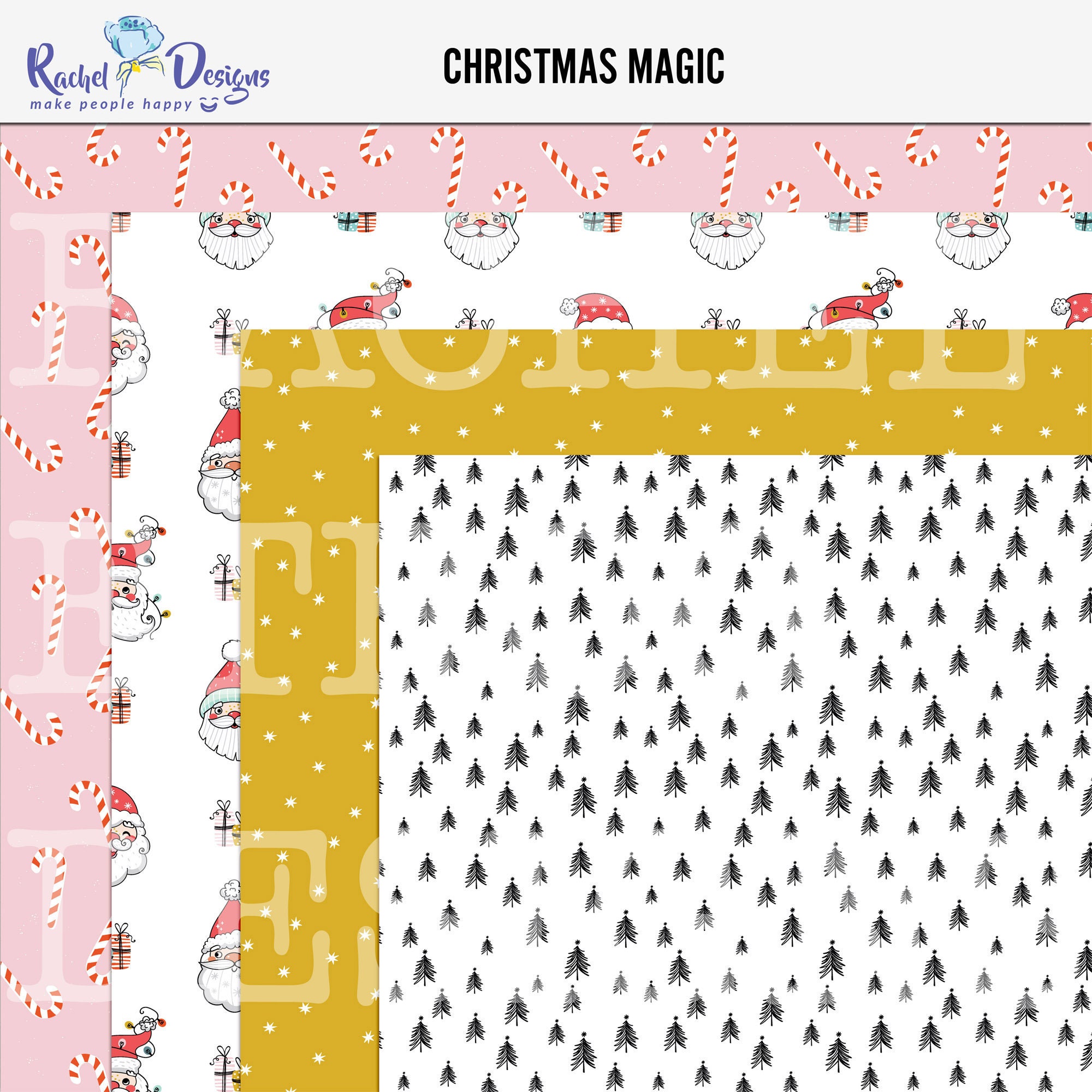 Christmas Magic Digital Scrapbooking Kit, Digital Christmas Paper Pack ...