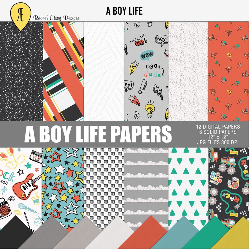 Kids Digital Paper - Etsy