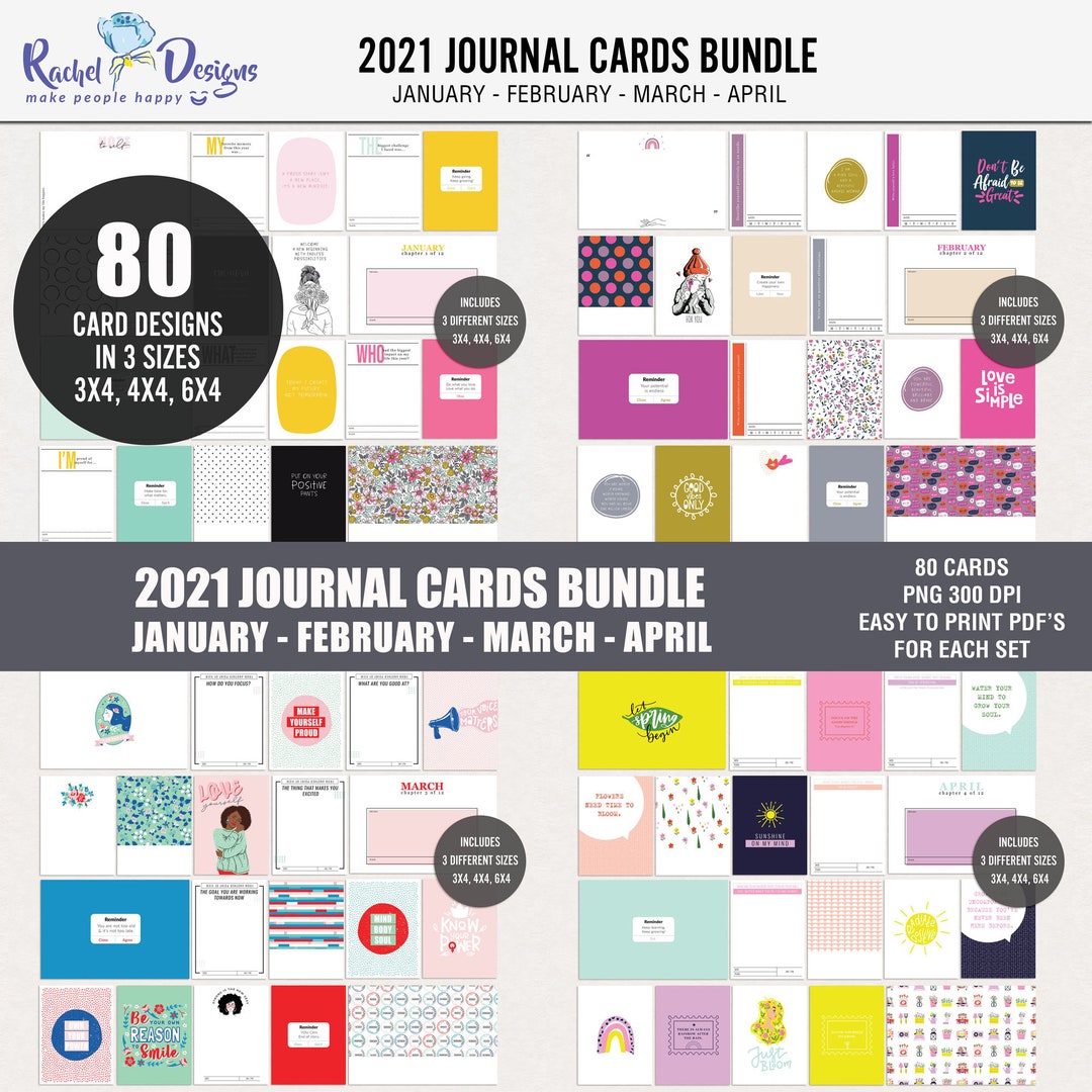 Printable Digital Journal Cards, Digital Pocket Cards, Project Life ...
