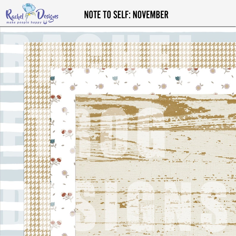 Note to Self November Digital Paper Pack, Autumn Digital Paper Pack ...
