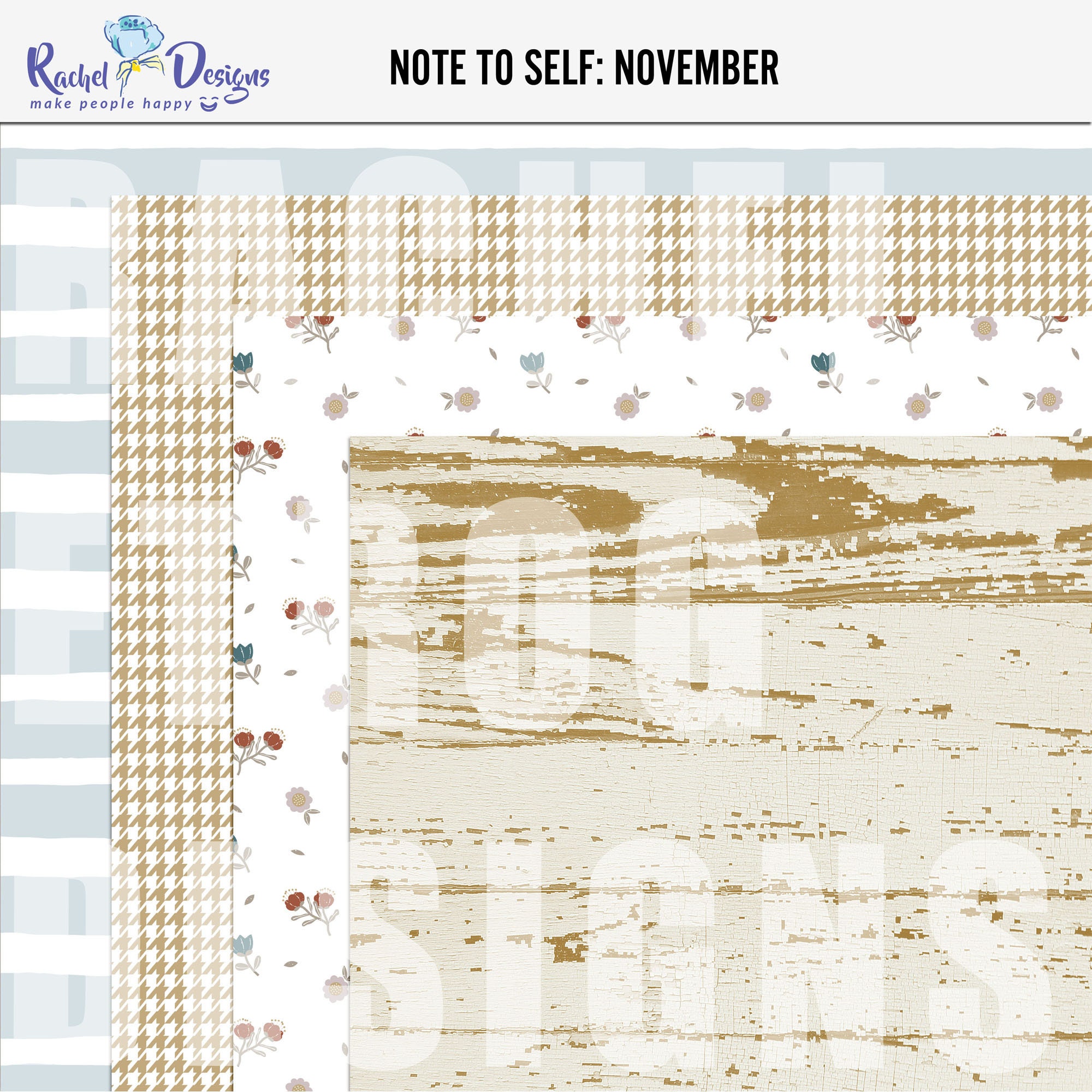 Note to Self November Digital Paper Pack, Autumn Digital Paper Pack ...