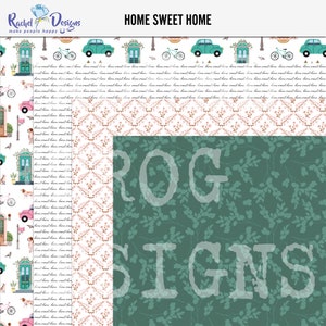 Home Sweet Home Digital Paper Pack, Printable Home Papers, Family ...