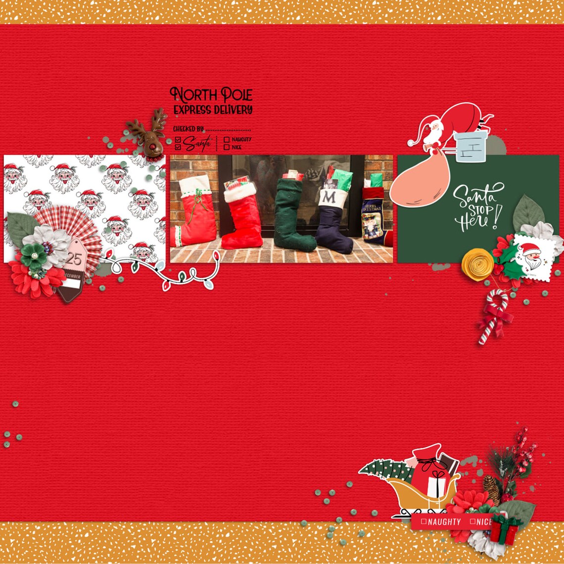 Dear Santa Digital Scrapbooking Kit Digital Christmas Paper - Etsy