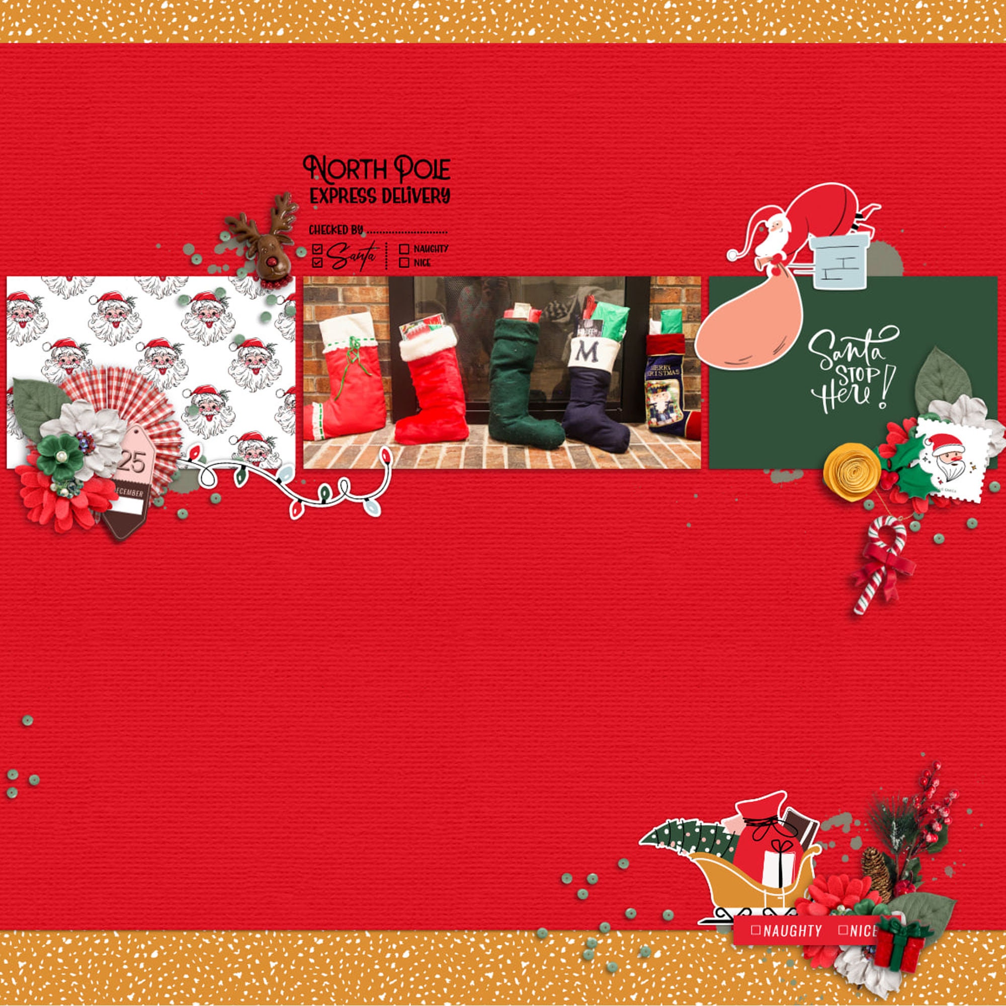 Dear Santa Digital Scrapbooking Kit Digital Christmas Paper - Etsy