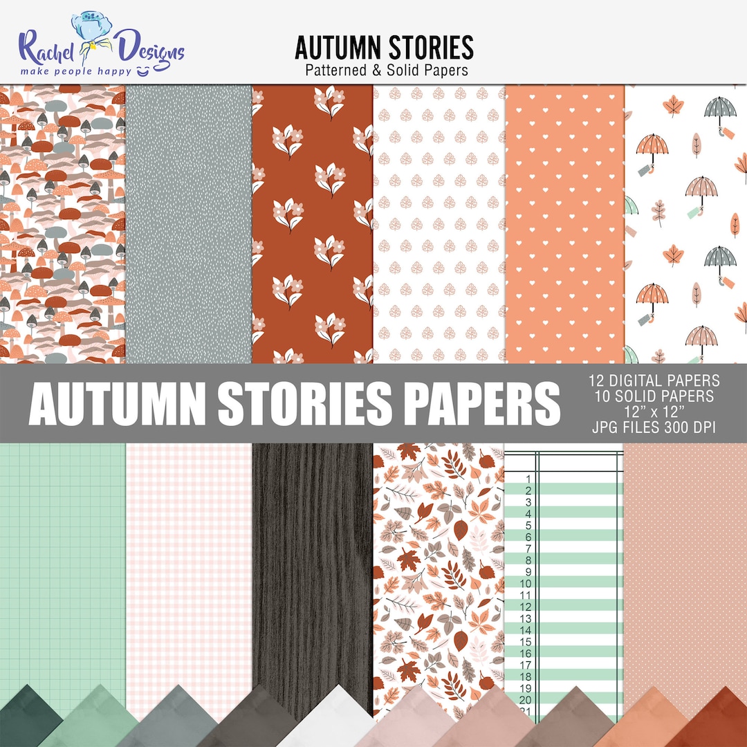 Autumn Stories Digital Paper Pack, Autumn Papers, Fall Digital ...