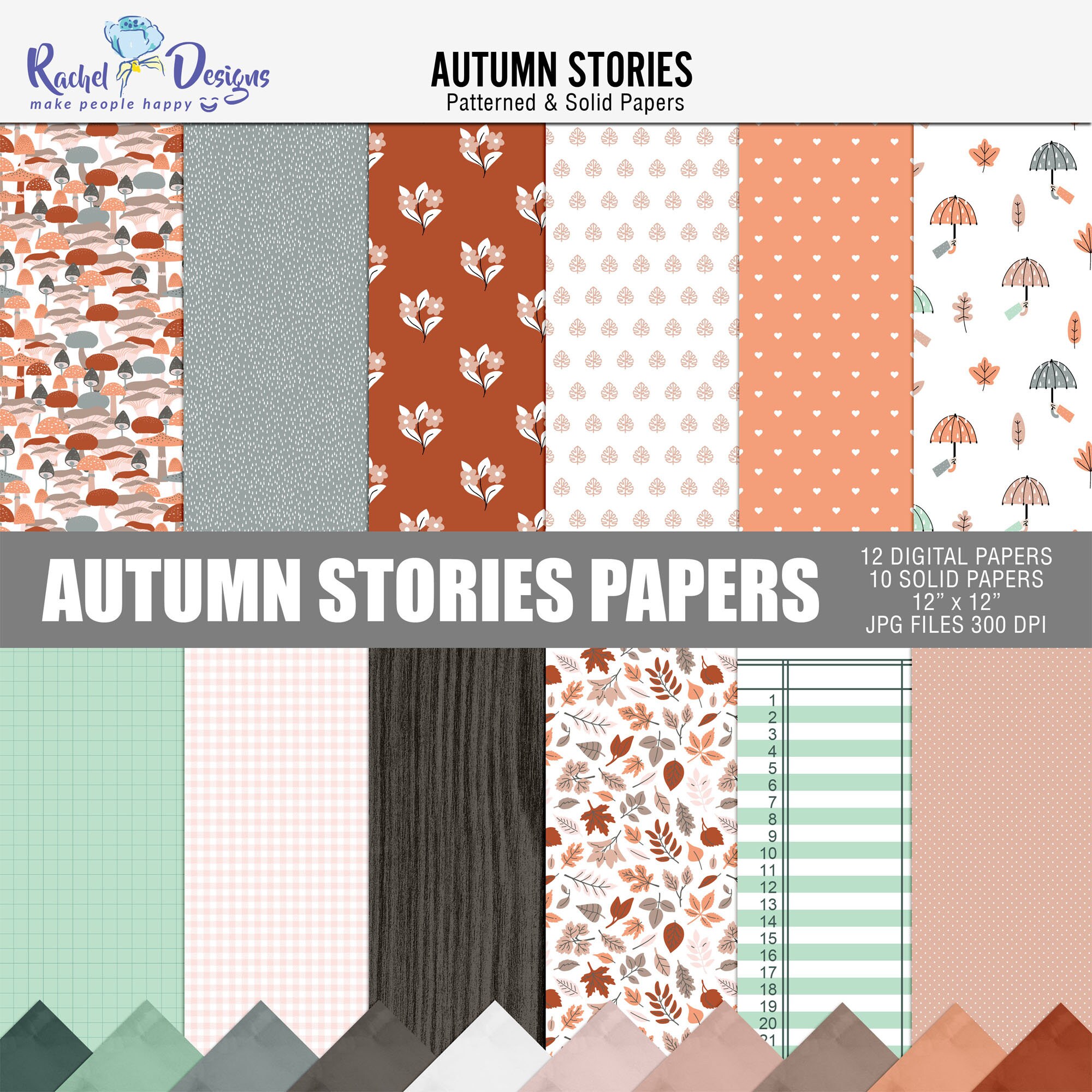 Autumn Stories Digital Paper Pack Autumn Papers Fall Digital - Etsy
