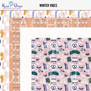Winter Vibes Digital Scrapbooking Kit, Winter Printable Pattern Papers ...