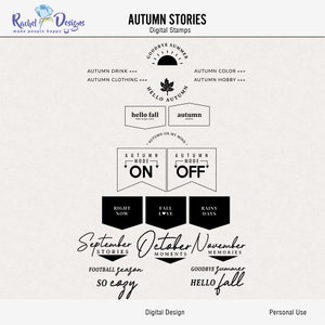 Autumn Stories Digital Scrapbook Collection, Autumn Digital Elements ...