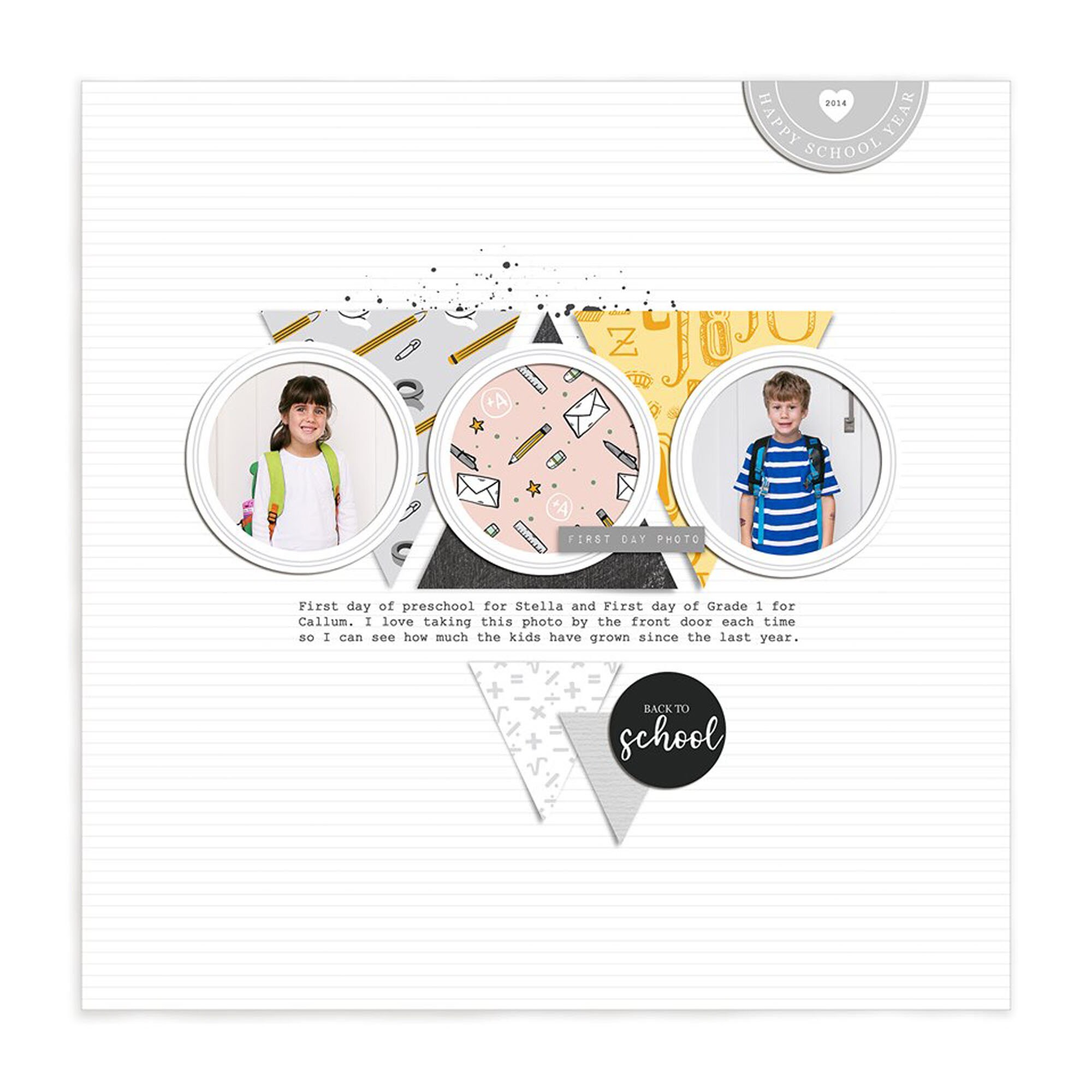 School Days Digital Scrapbooking Elements, School Mixed Media Digital ...
