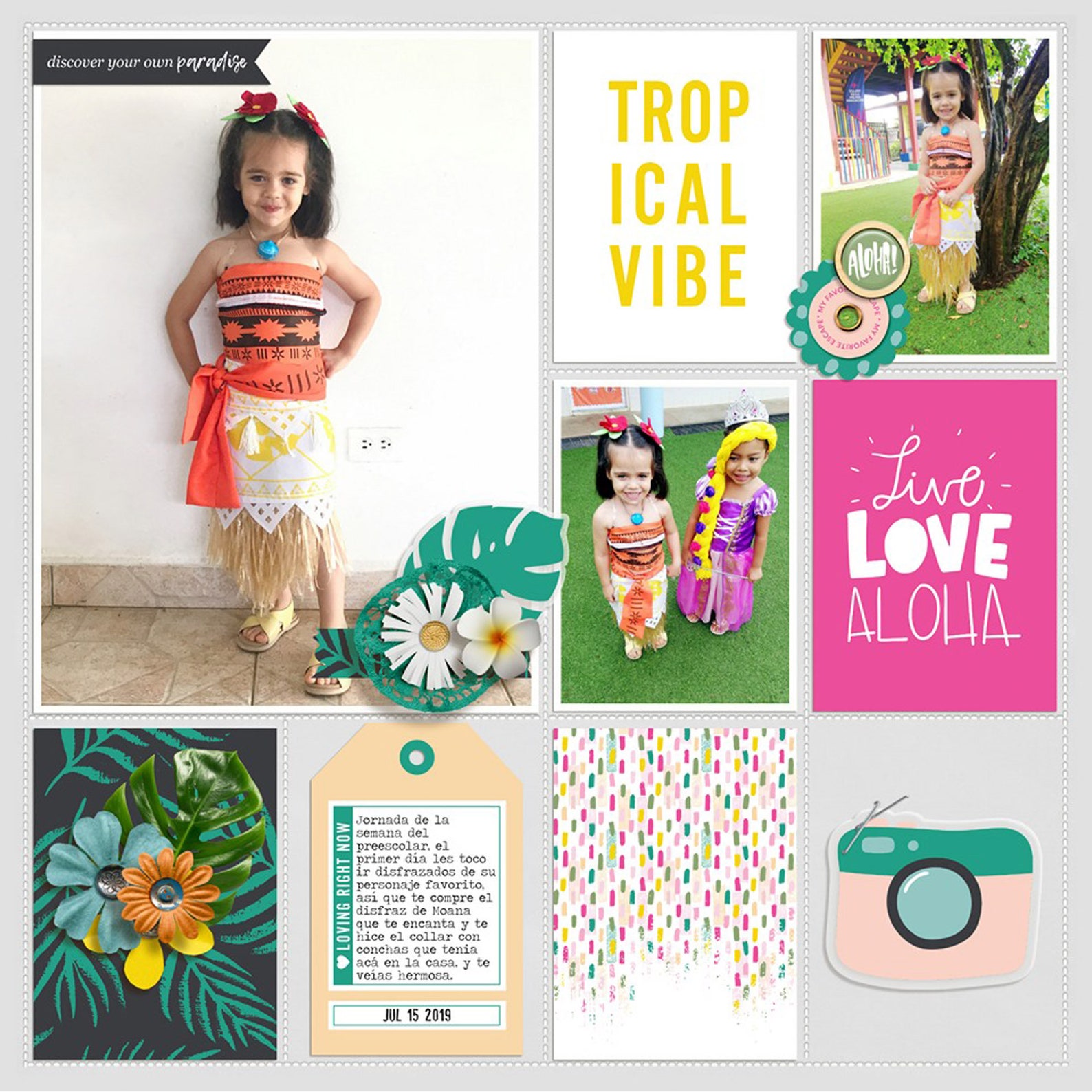 Tropical Vibes Digital Scrapbooking Kit Digital Tropical | Etsy