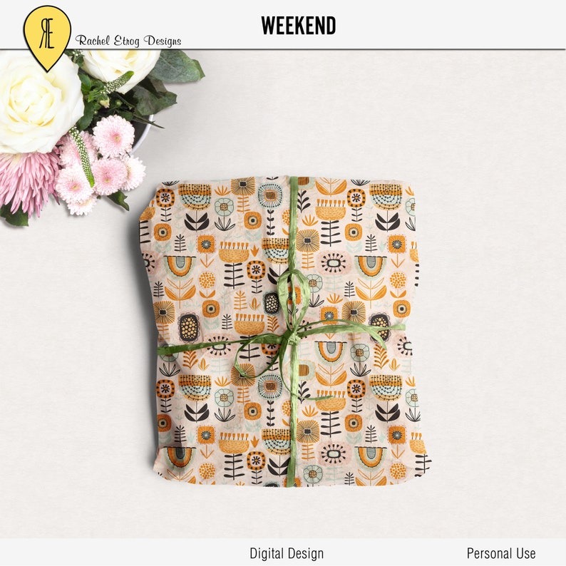 Weekend Digital Scrapbooking Kit Abstract Wrapping Papers - Etsy